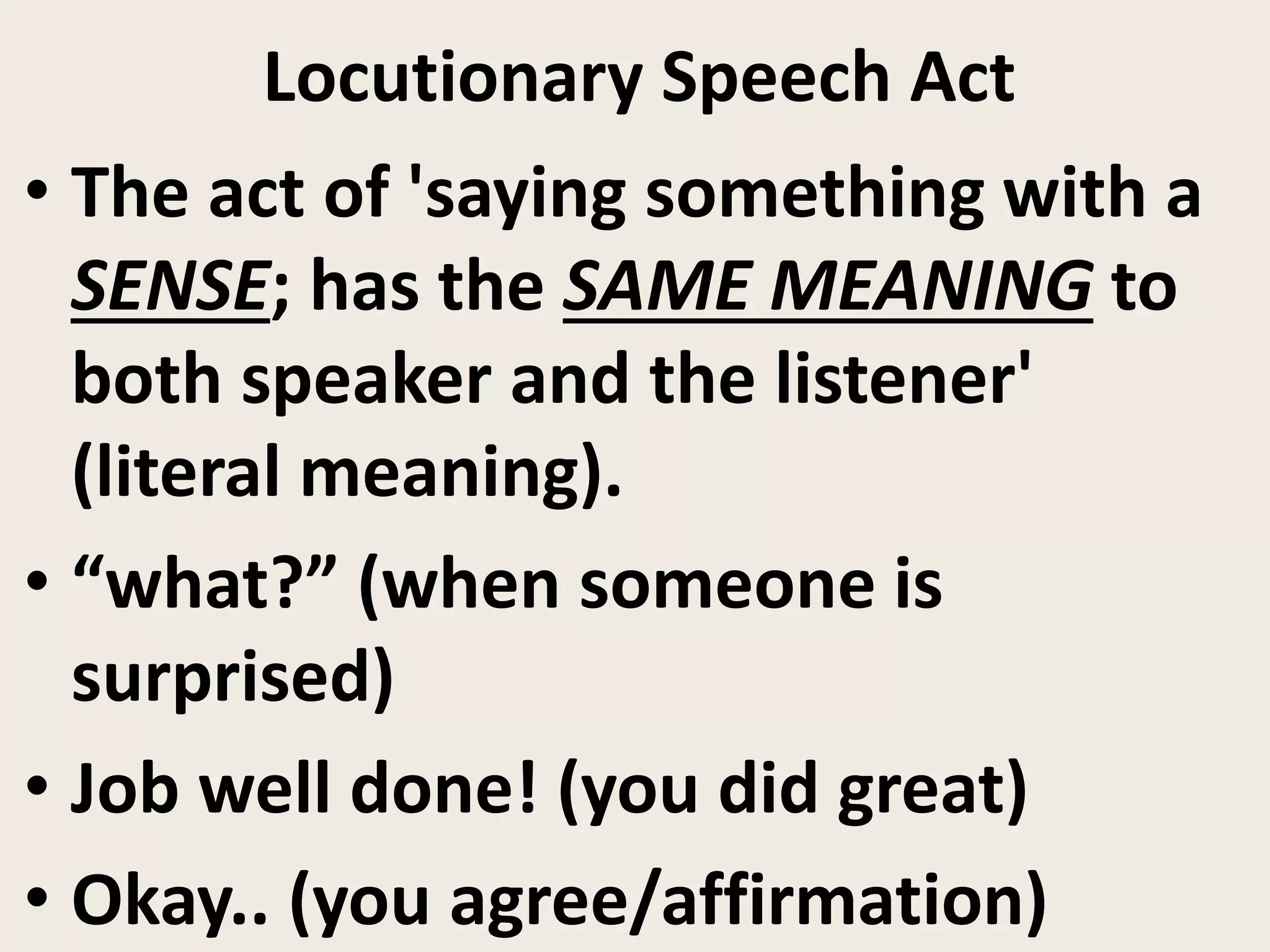 Learning the types of speech act | PPTX