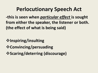 Learning the types of speech act | PPTX