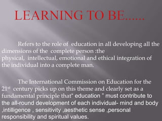 Learning to be | PPT