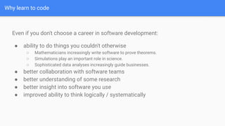 Learning to code in 2020 | PPT