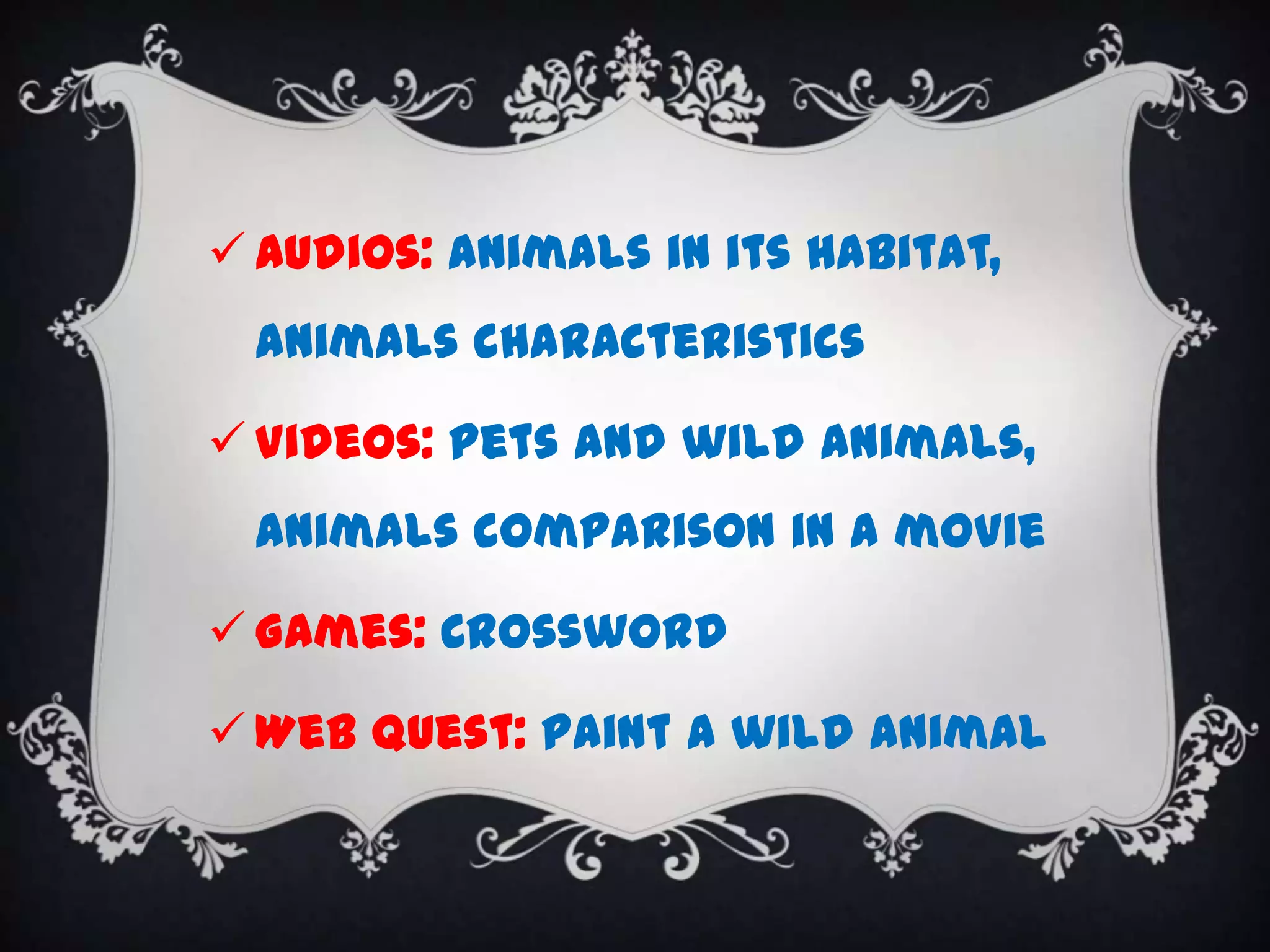 Learning to compare animals | PPT