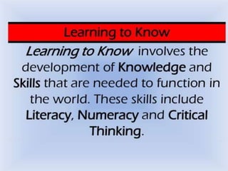 Learning to know | PPTX