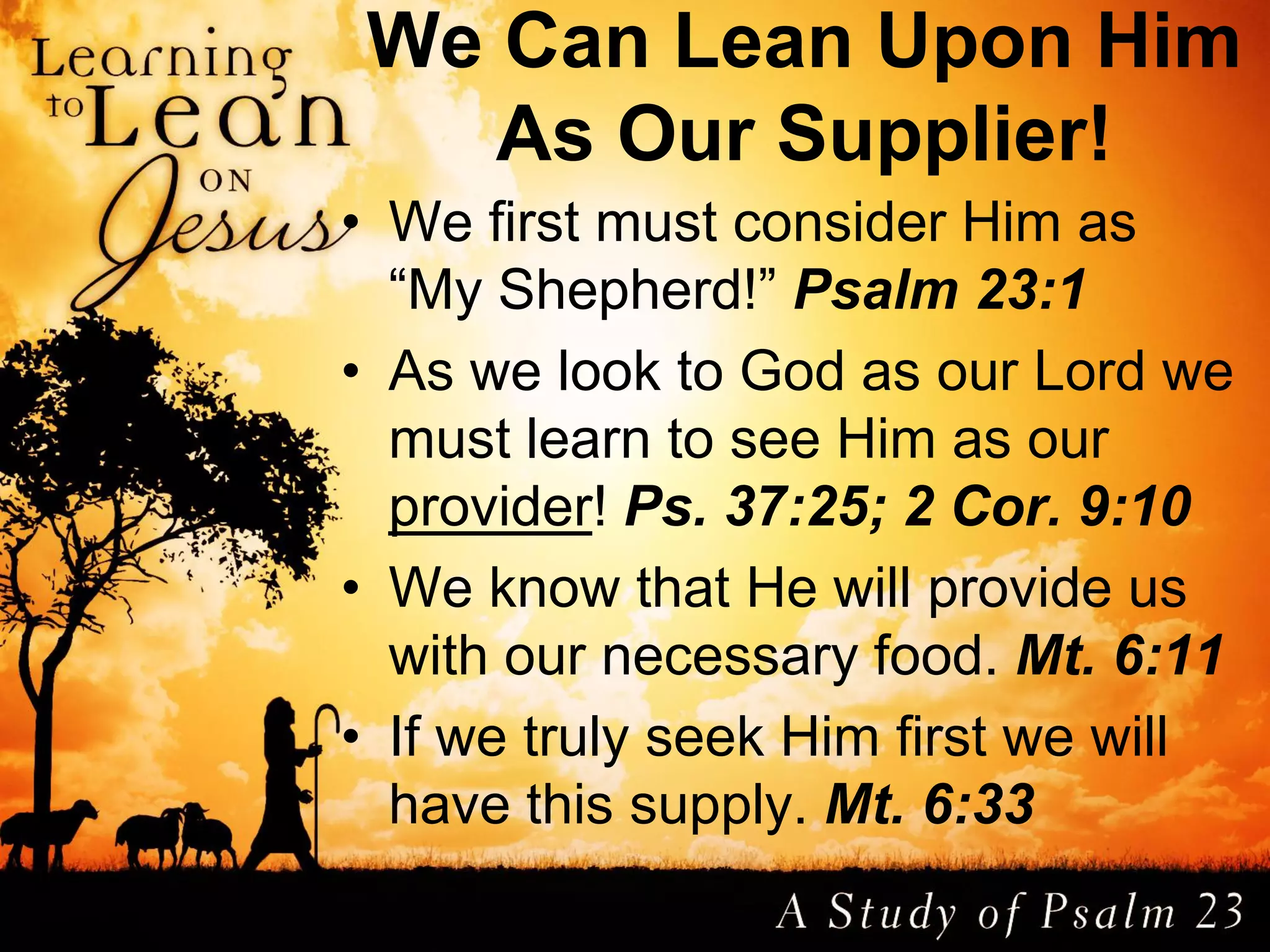 Learning to Lean on Jesus | PDF
