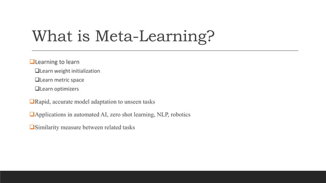 Learning to learn with meta learning | PPT