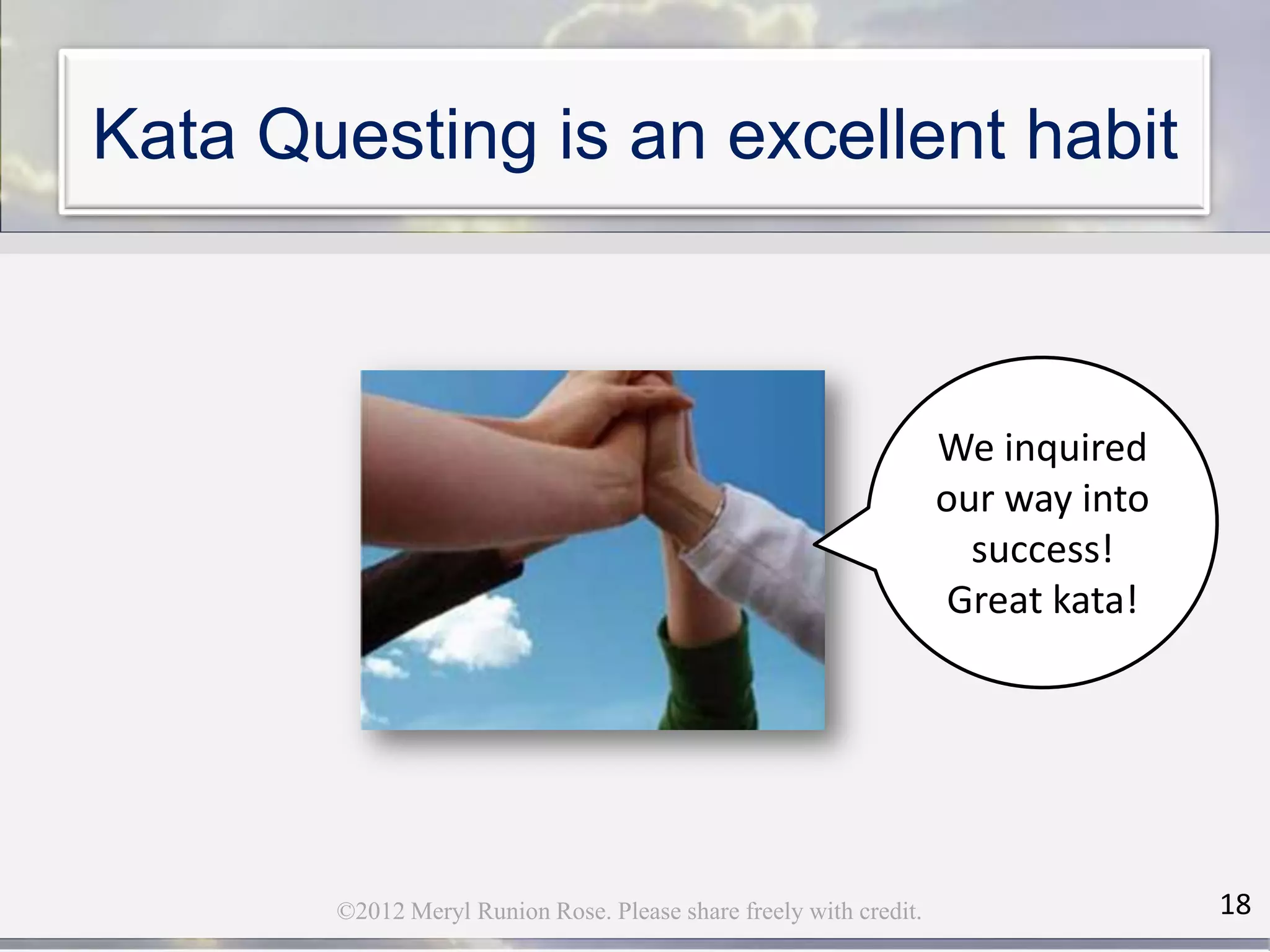 Learning to learn with the improvement kata | PPTX