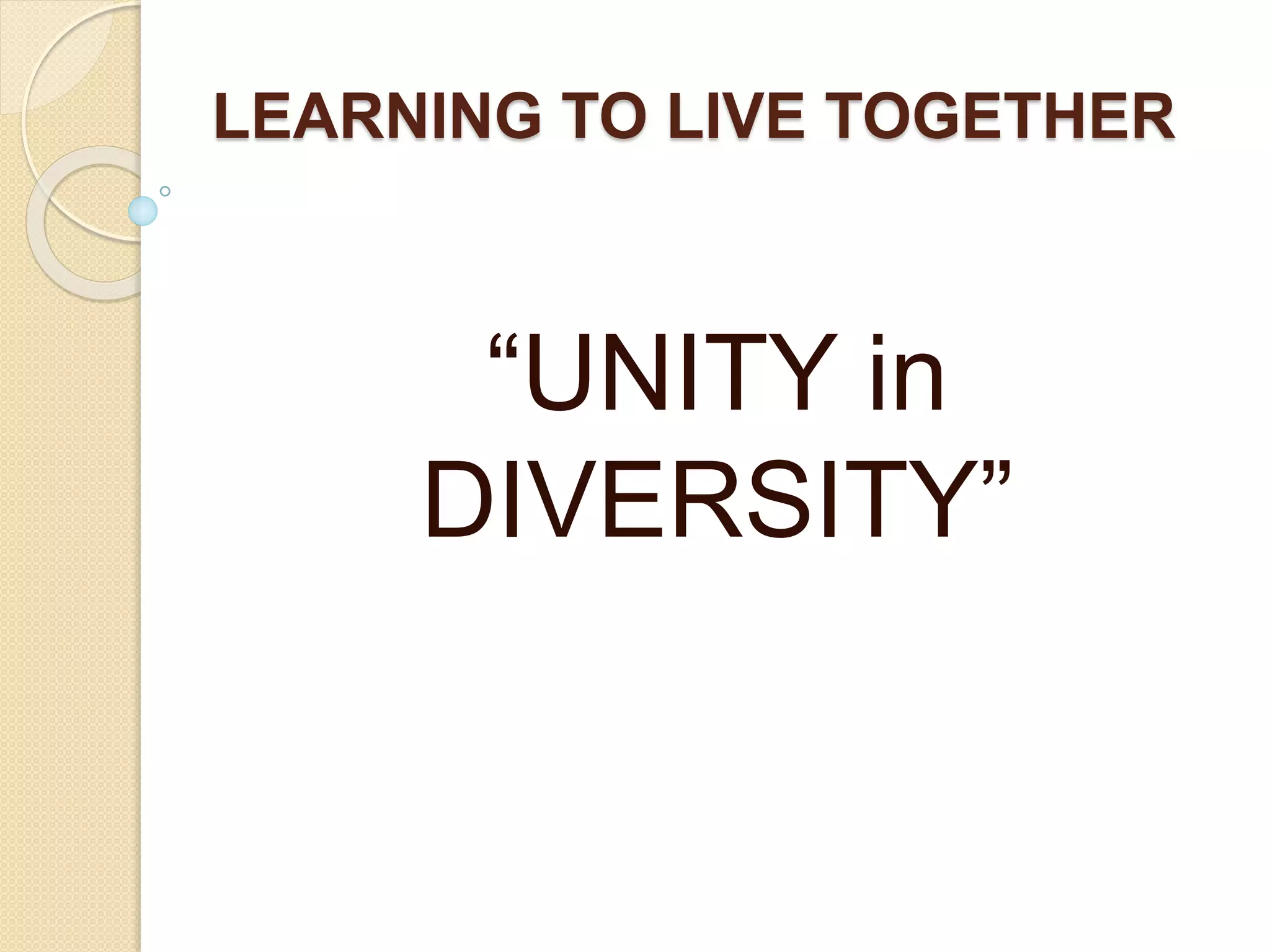 Learning to live together | PPT