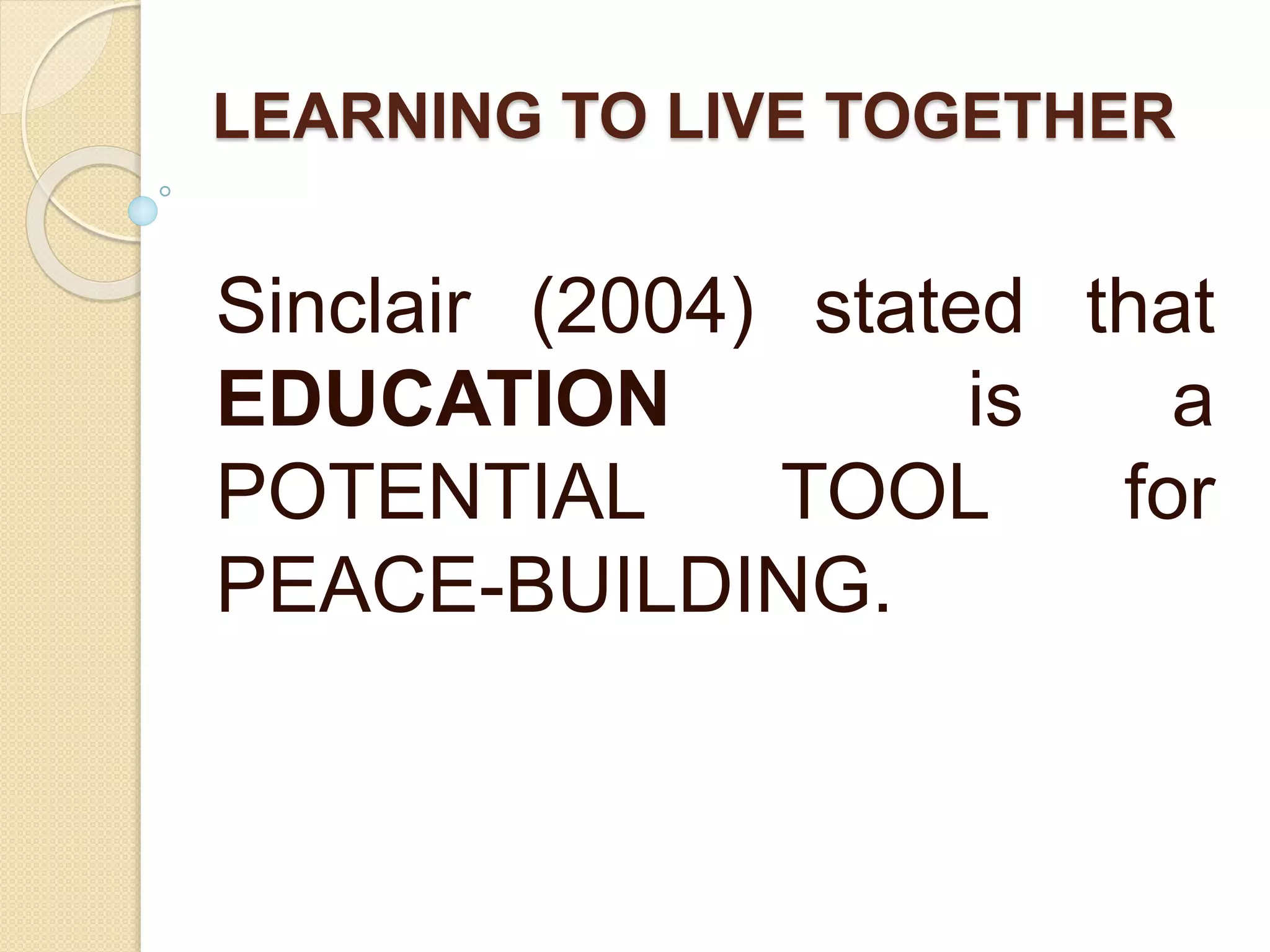 Learning to live together | PPTX