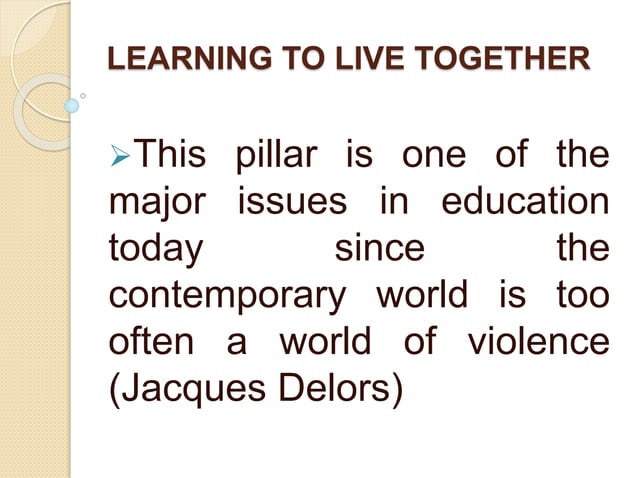 Learning to live together | PPT