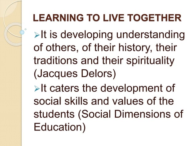 Learning to live together | PPT