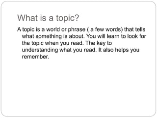 Learning to look for the topic | PPTX | Internet for Beginners | Internet