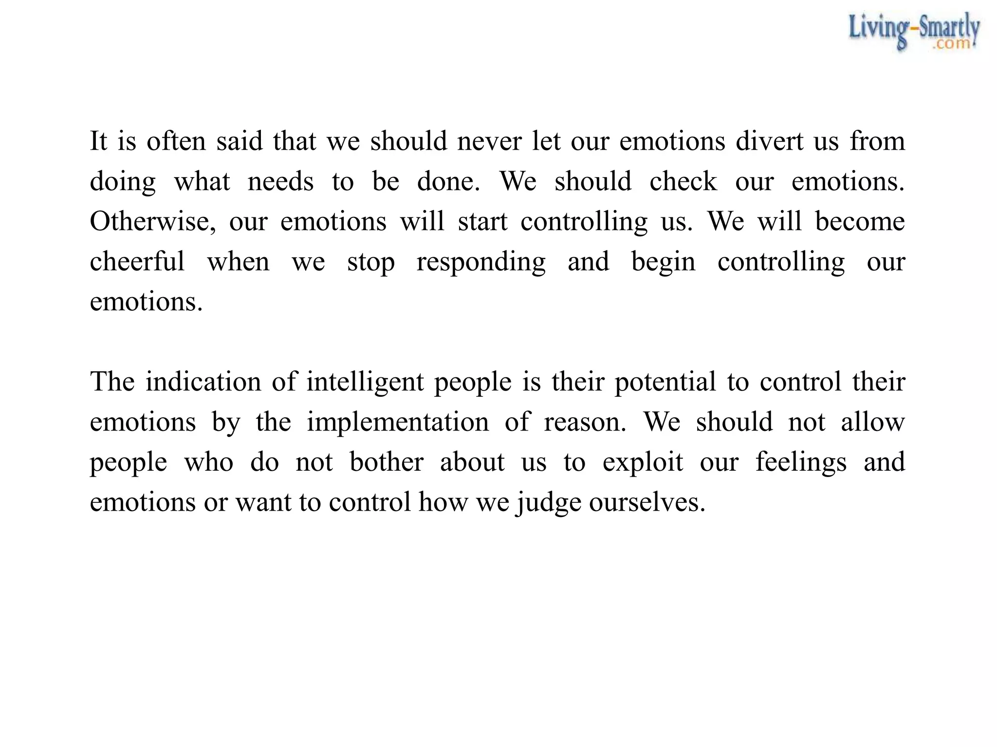 Learning To Master Our Emotions | PPTX