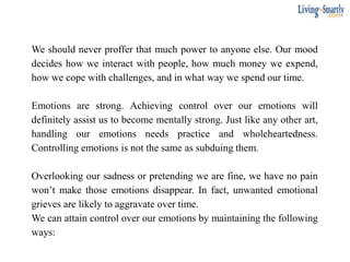 Learning To Master Our Emotions | PPTX