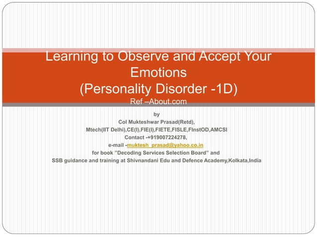Learning to observe and accept your emotions | PPT