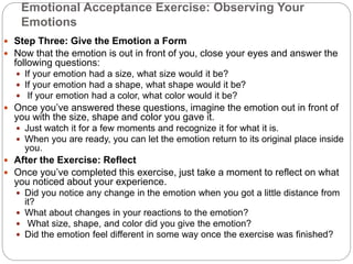 Learning to observe and accept your emotions | PPT