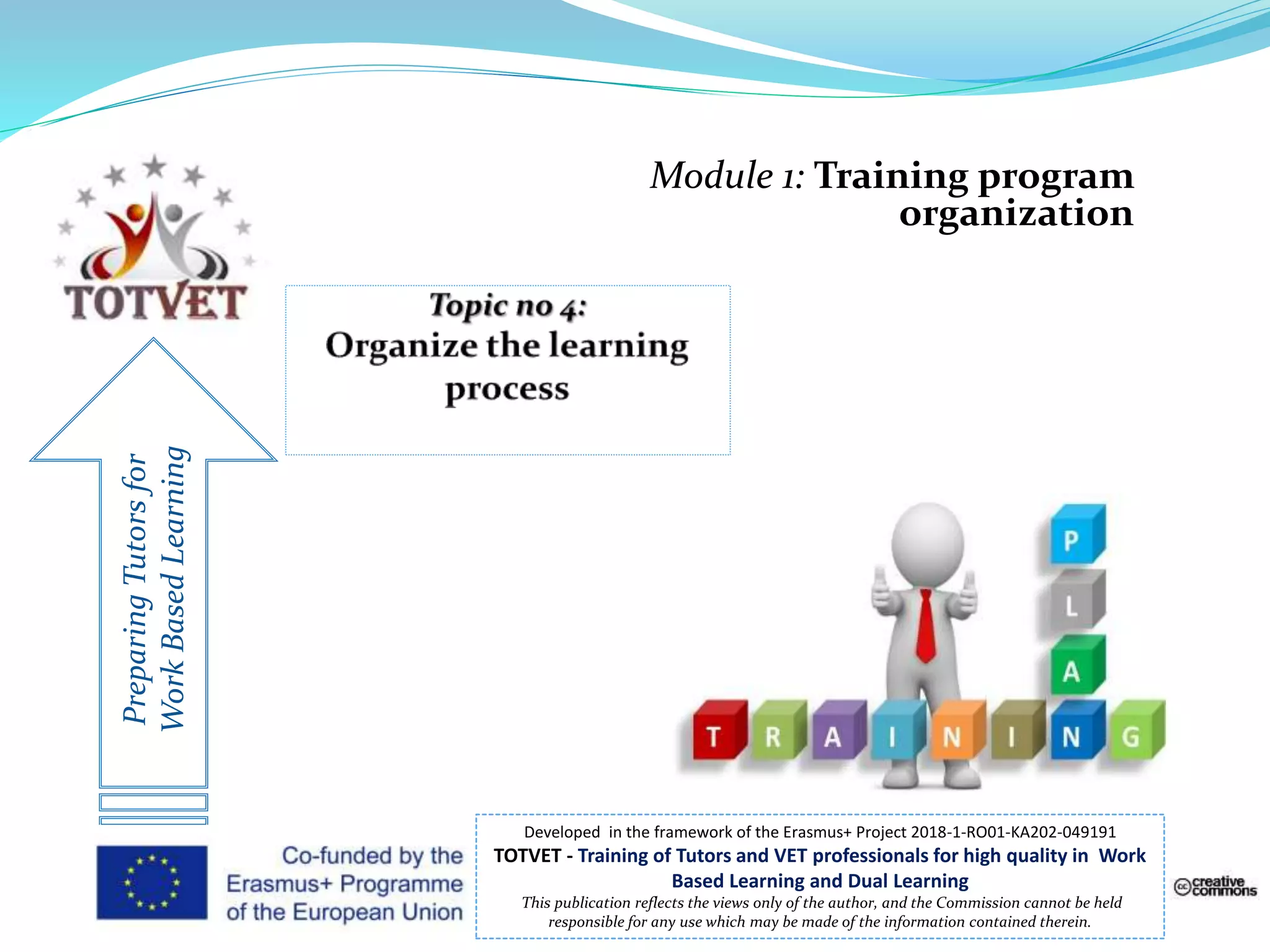 Learning tool M1T4: Organize the learning process | PPTX