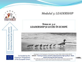 Learning tool module3 topic2 Leadership and teamwork | PPTX