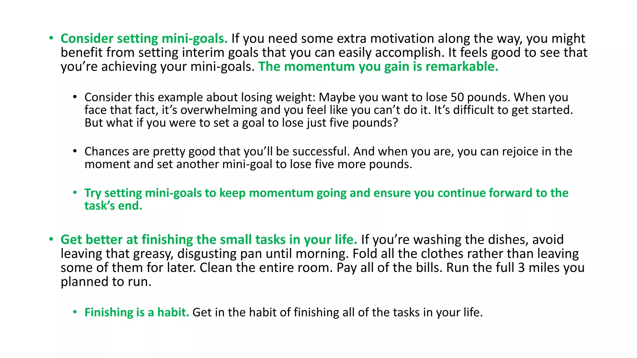 Persistence pays - learning to finish what you start | PPT