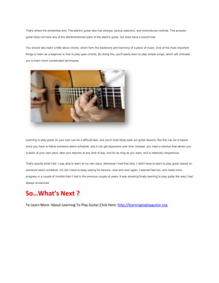 Learning to play guitar | PDF