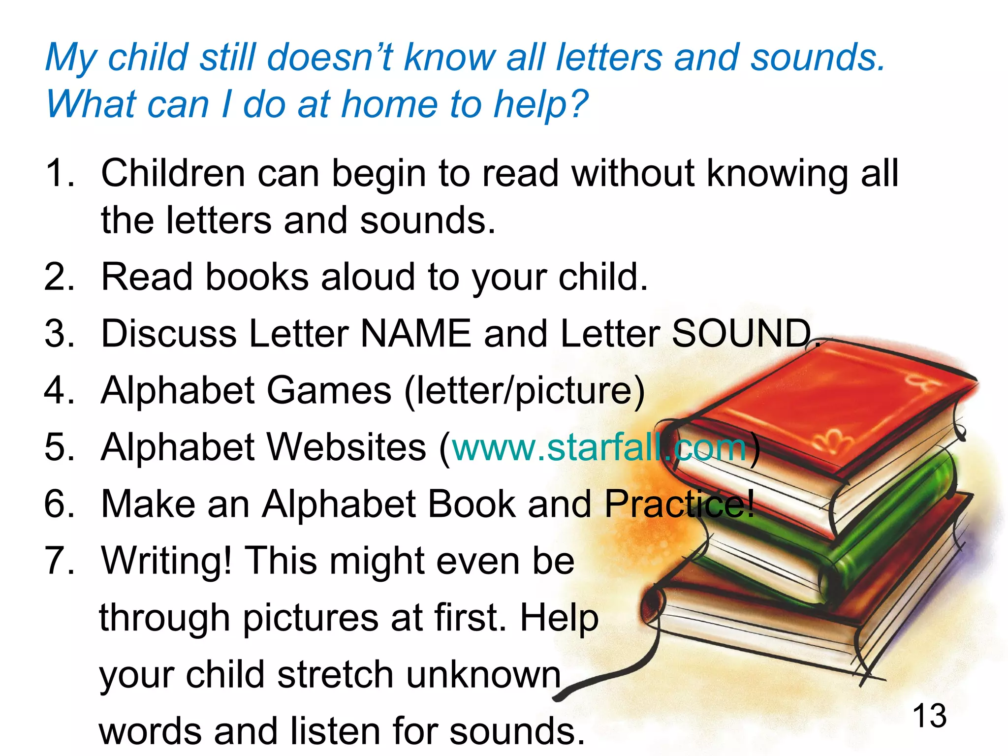 K-1 Parent Workshop: How to Help with Reading | PPT