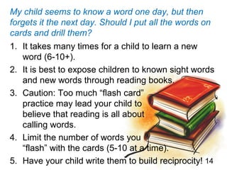 K-1 Parent Workshop: How to Help with Reading | PPT