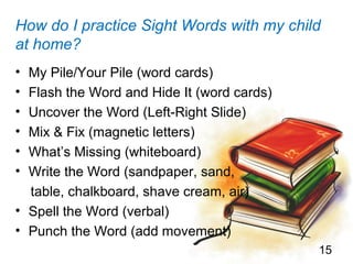 K-1 Parent Workshop: How to Help with Reading | PPT