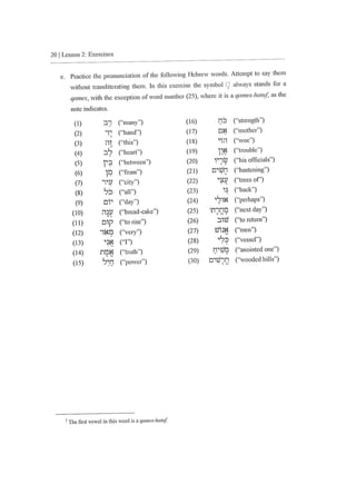 Learning to read biblical hebrew lesson 1 | PDF | Judaism | Religion ...