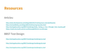 Learning to test, testing to learn testing tours | PPT