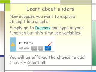Learning to use the Desmos Graphing Calculator | PPTX