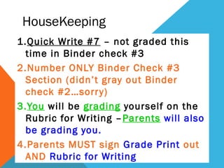 Learning to Write Rubric 1 | PPT