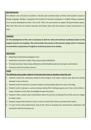 Learning unit | DOCX | Homework and Study | Education