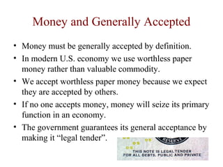 Econ315 Money and Banking: Learning Unit 02: What is Money? | PPT