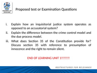 Learning Unit 1.pptx criminal proce dure | PPTX