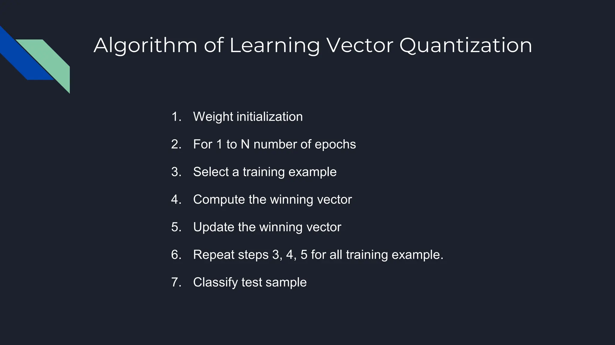 Learning Vector Quantization - Fresh Spar Technologies - Manojkumar C | PPT