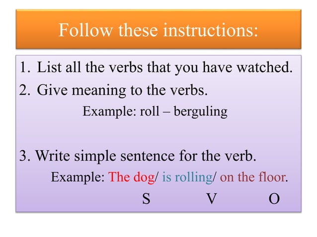 Learning verbs | PPTX
