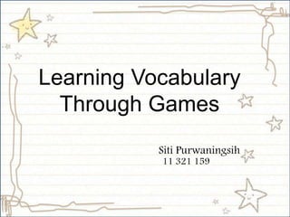 ppt Learning vocabulary through games | PPTX