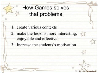 ppt Learning vocabulary through games | PPTX