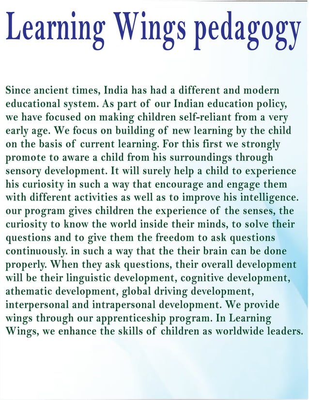learning wings preschool franchise pdf | PDF | Business | Business and Finance