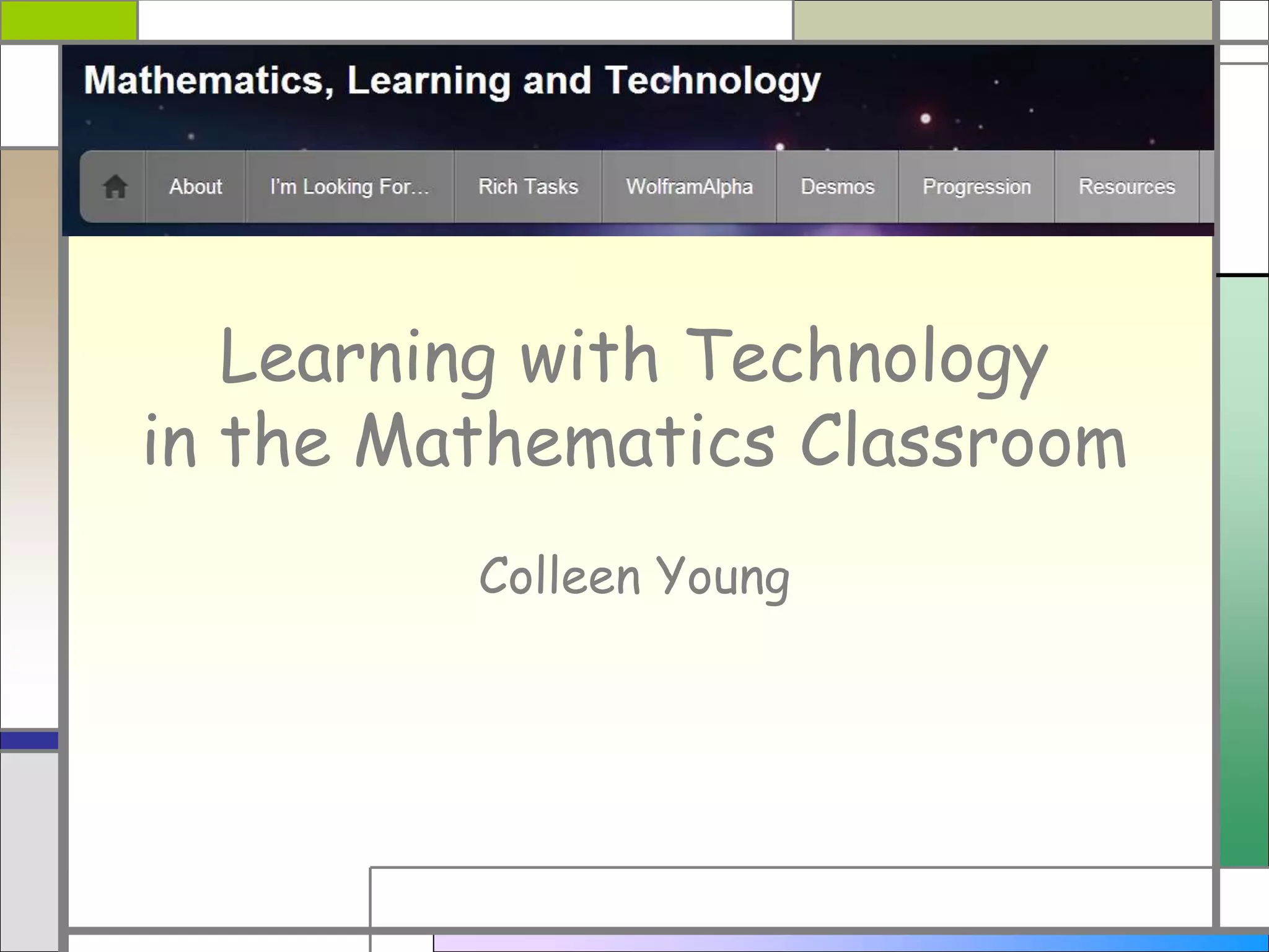 Learning with Technology in the Mathematics Classroom | PPTX