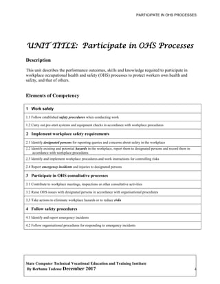 Learninig guide ohs | PDF