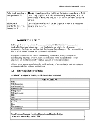 Learninig guide ohs | PDF