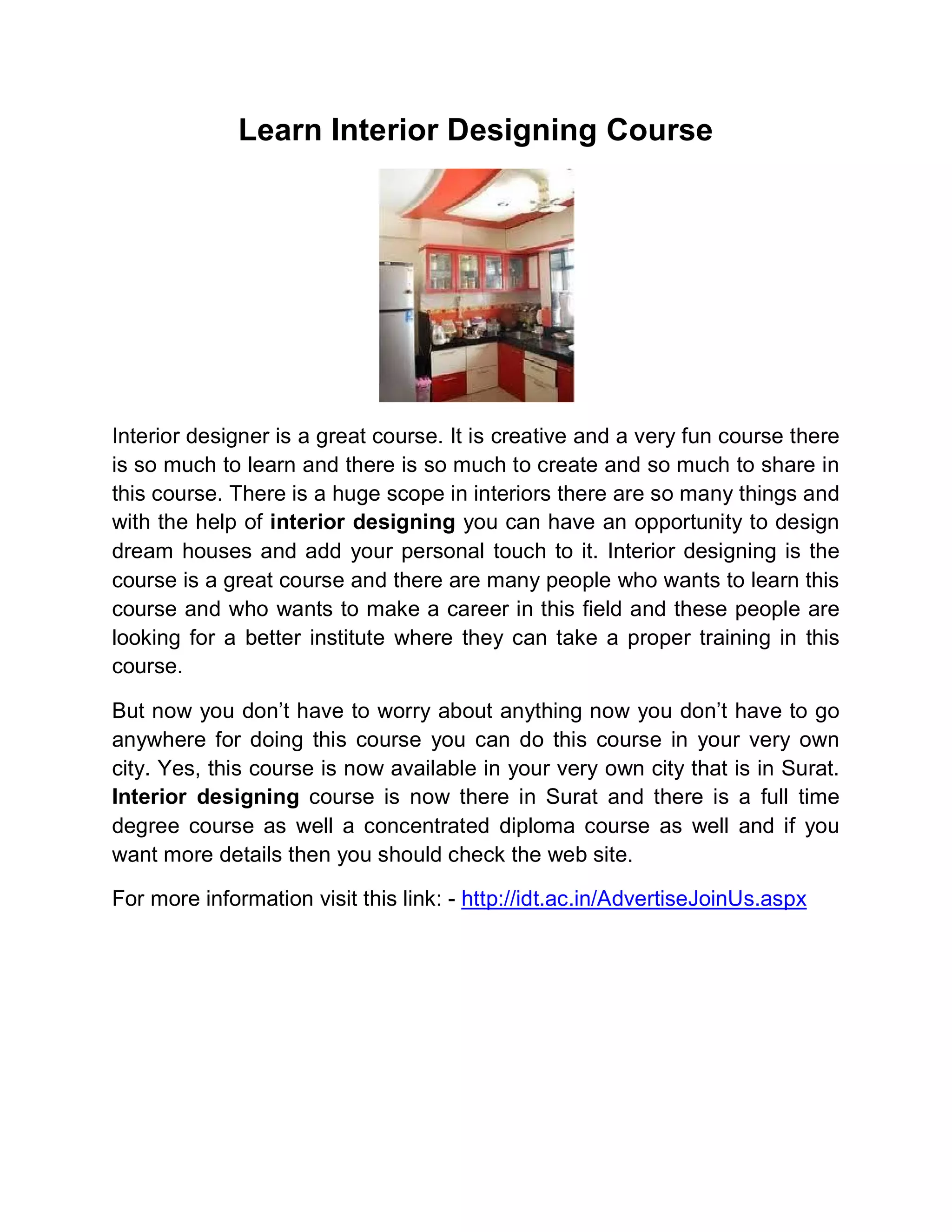 Learn interior designing course | PDF