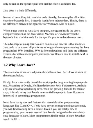 Learn java in one day and learn it well 2016 jamie chan | PDF
