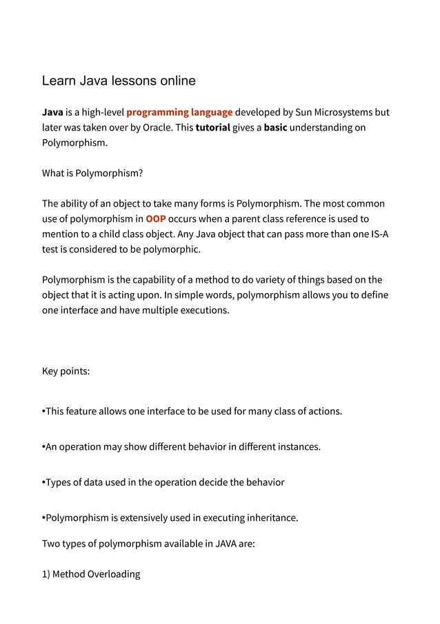 Learn java lessons_online | PDF