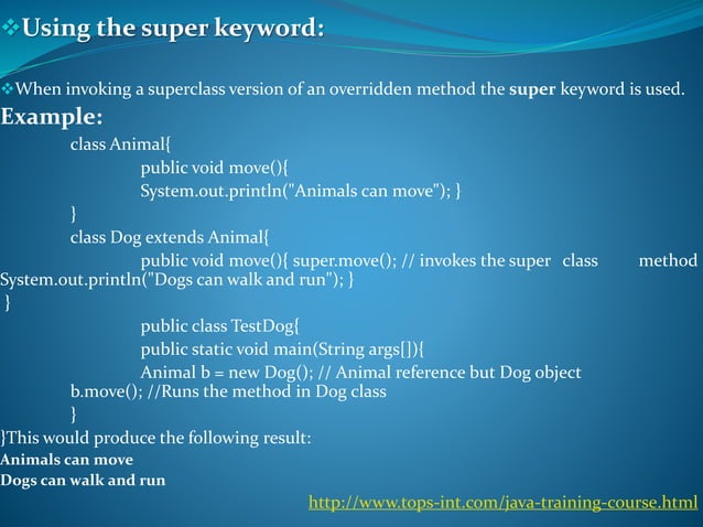 Learn java objects inheritance-overriding-polymorphism | PPT Learn java objects inheritance-overriding-polymorphism | PPT