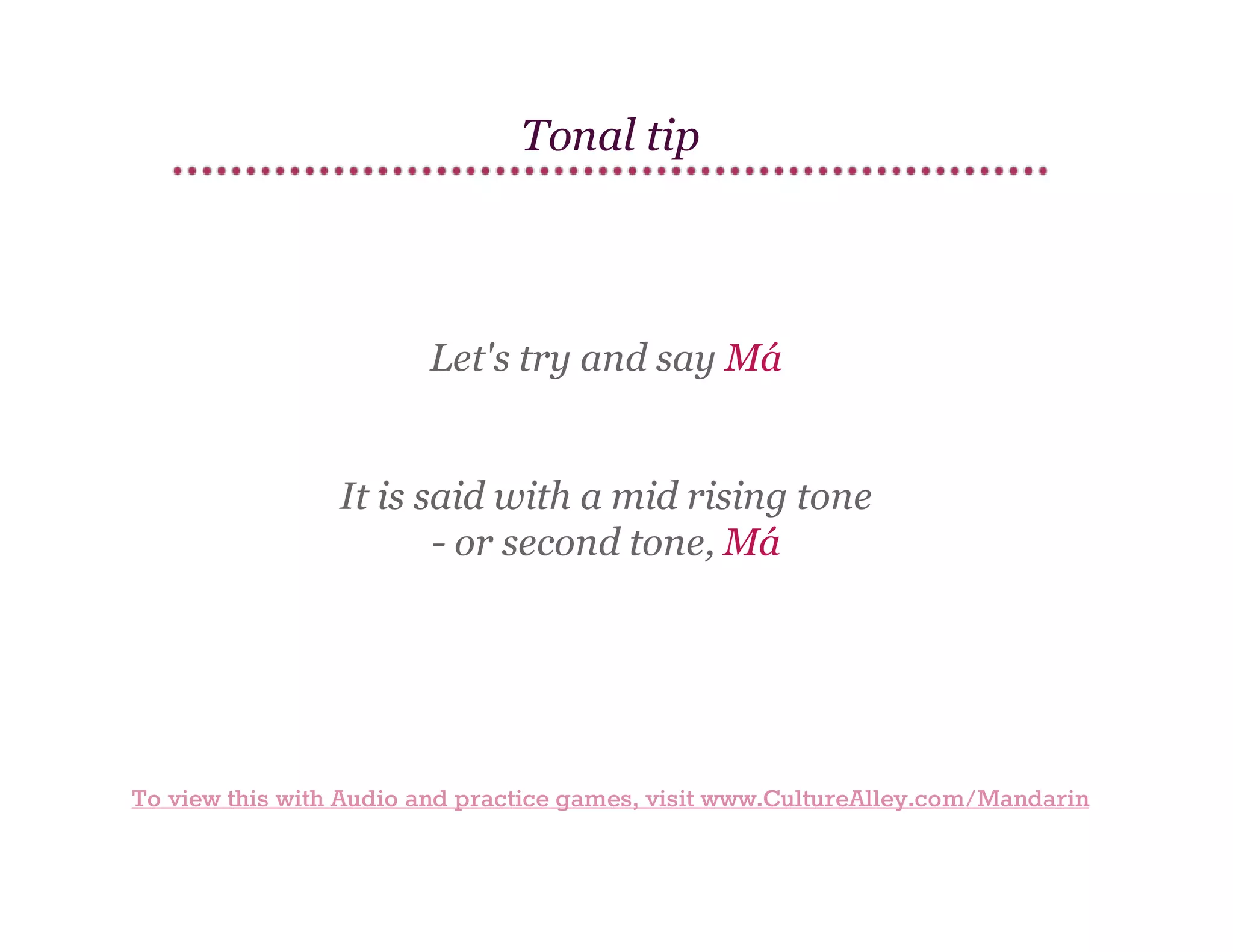 Basic Mandarin Chinese | Lesson 1 | Grasp the tones in Mandarin! | PDF