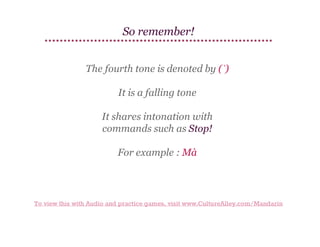 Basic Mandarin Chinese | Lesson 1 | Grasp the tones in Mandarin! | PDF
