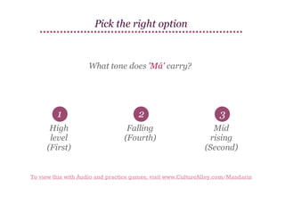 Basic Mandarin Chinese | Lesson 1 | Grasp the tones in Mandarin! | PDF