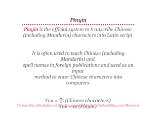 Basic Mandarin Chinese | Lesson 1 | Grasp the tones in Mandarin! | PDF