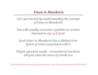 Basic Mandarin Chinese | Lesson 1 | Grasp the tones in Mandarin! | PDF