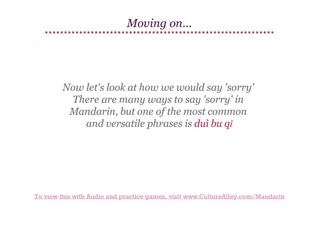 Basic Mandarin Chinese | Lesson 4 | Etiquette conversation | PDF